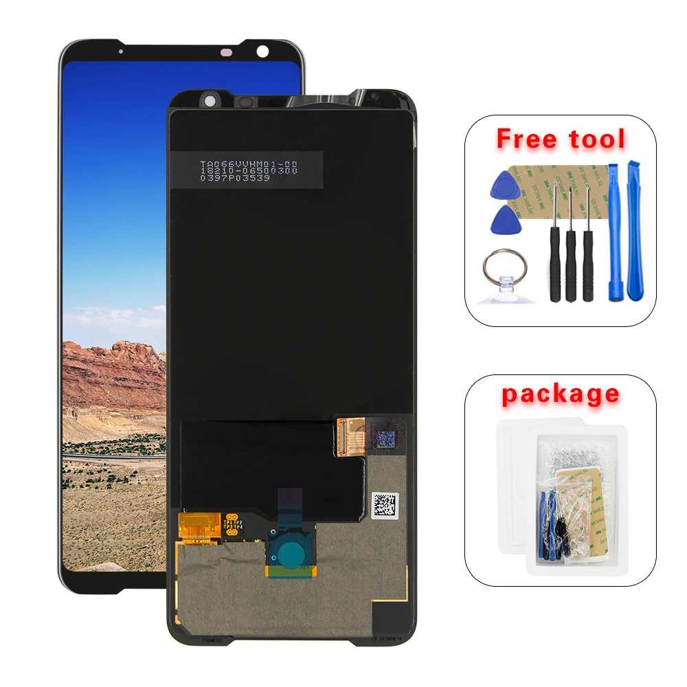 6.59 "qualidade original lcd para asus rog telefone 2 ii zs660kl ...