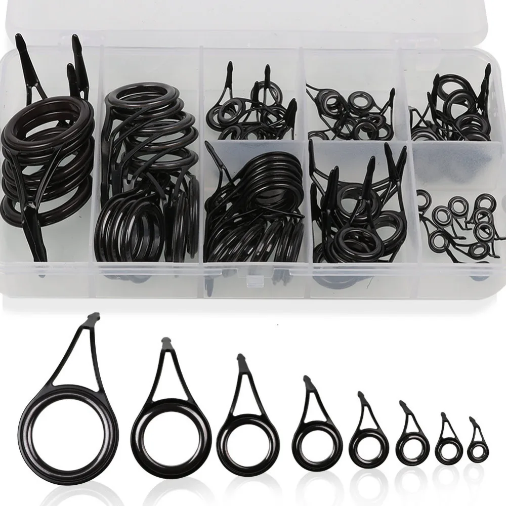 Sougayilang-75pcs-box-Fishing-Rod-Rings-8-Sizes-Stainless-Steel-Ceramic ...