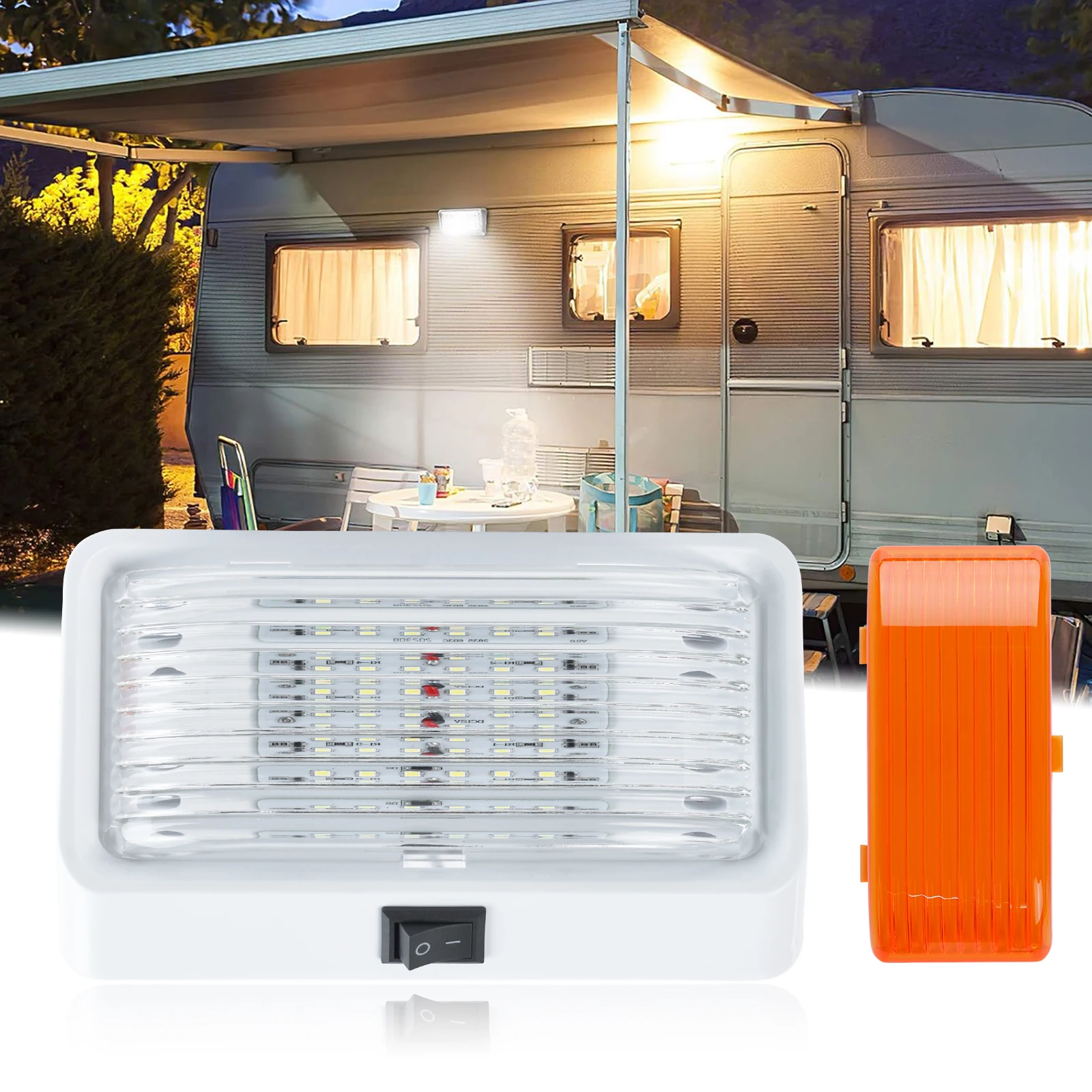 1Pc RV Exterior LED Porch Utility Light 12V 320 Lumen Awning Lights ...