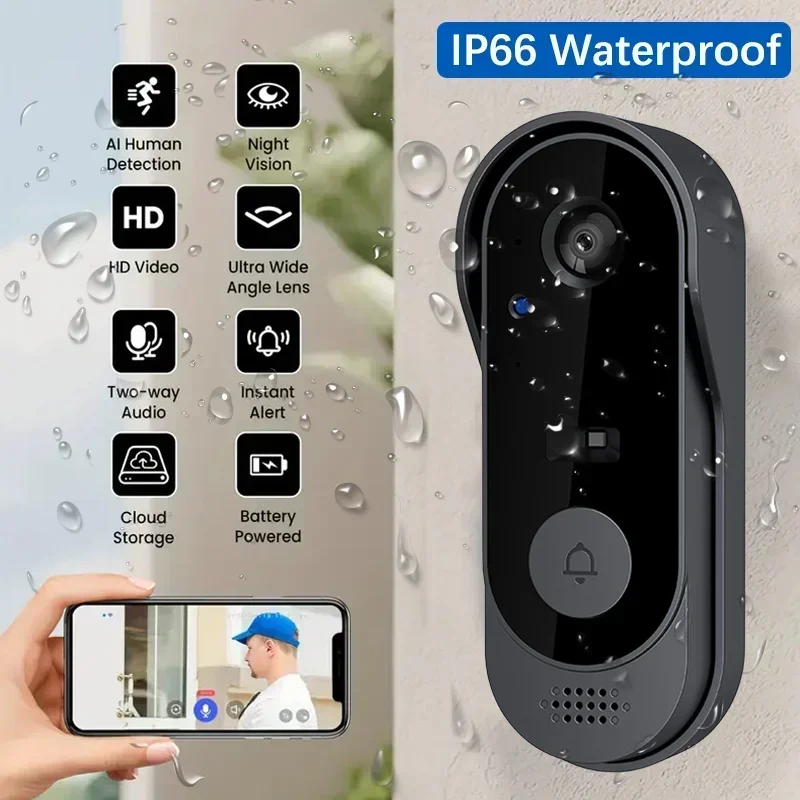 Video-HD-Wireless-Waterproof-Doorbell-Camera-Night-Vision-Voice-Change ...