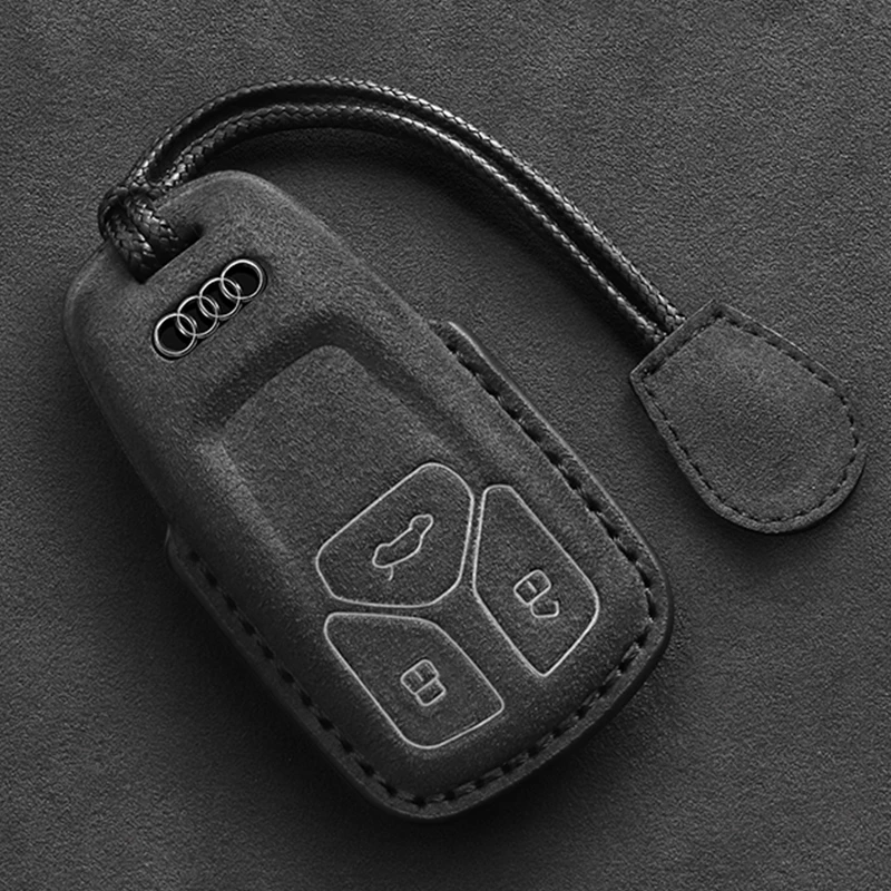 Leather Car Key Case Fob For Audi A4 B9 A1 A3 A5 A6 8s 8w Q3 Q5 Q7 4m ...
