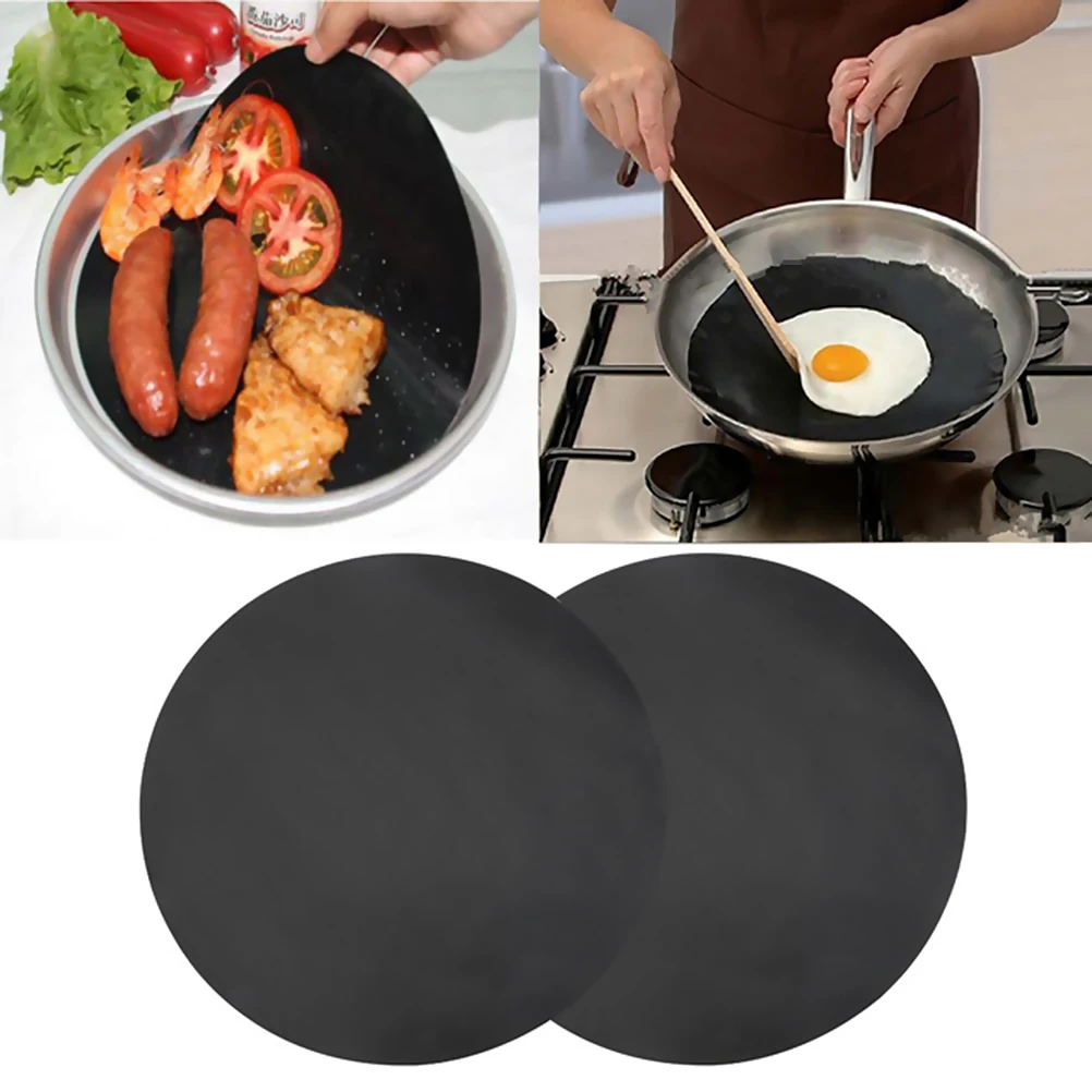 2Pcs-Reuseable-Non-stick-Pan-Fry-Liner-Sheet-Cooking-Oil-Sheet-Pad ...