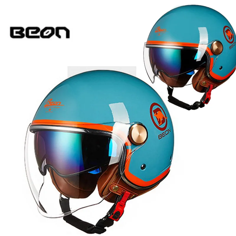 BEON-Electric-Motorcycle-Helmet-DOT-ECE-open-face-Colorful-Tree-Lens ...