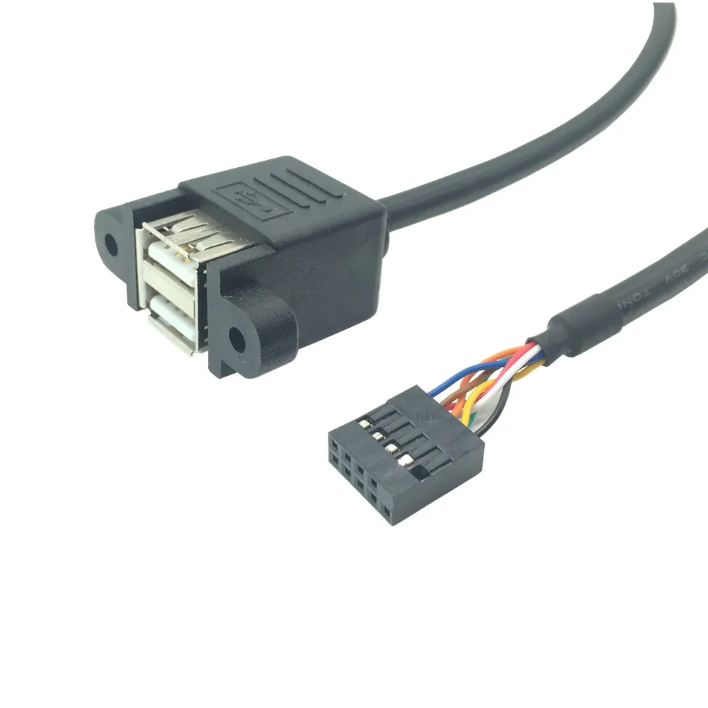 Dual-USB-2-0-Type-A-Female-to-Motherboard-9-Pin-Header-Cable-with-Screw ...