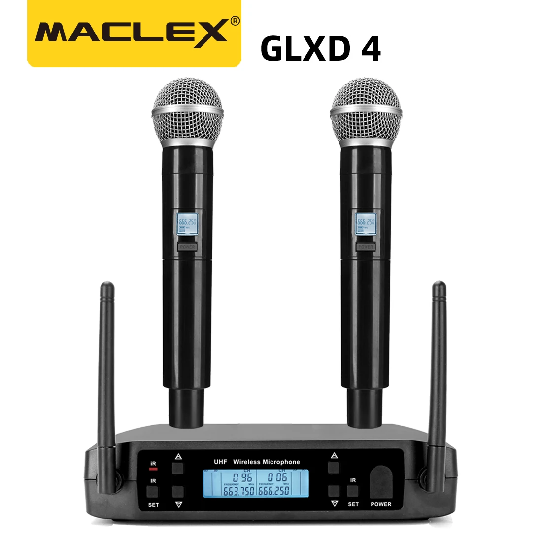 GLXD4 wireless microphone 2 channel UHF 640~690MHz professional ...