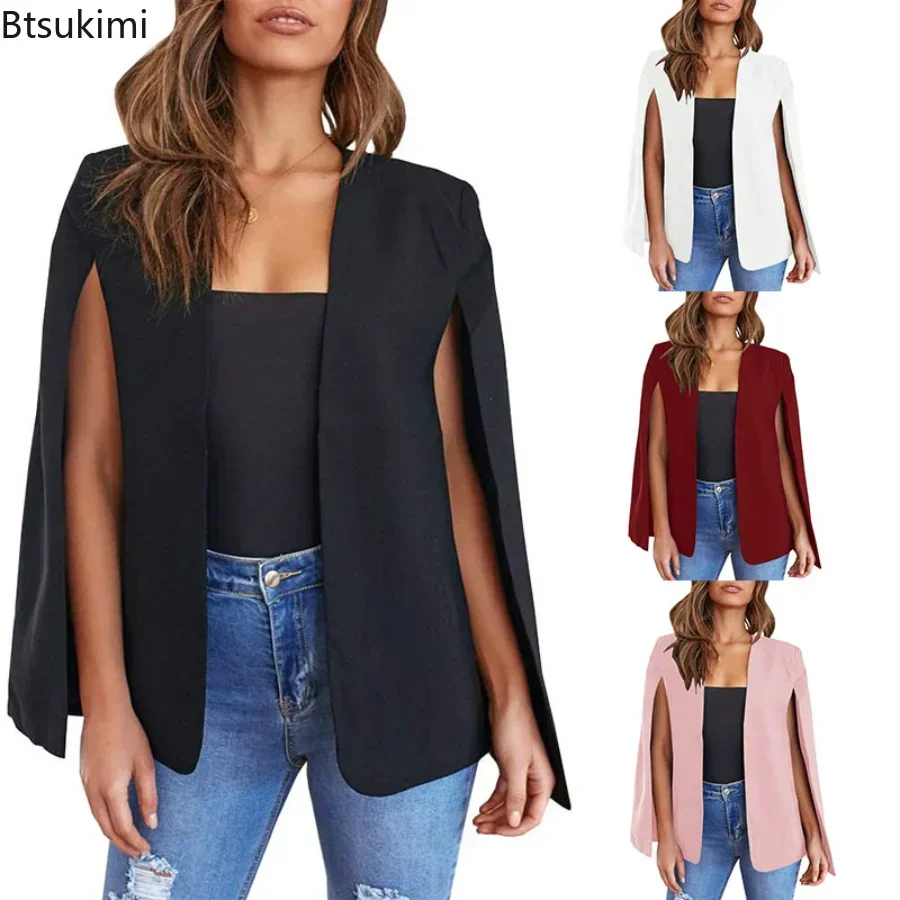 2024-Women-s-Shawl-Sleeve-Jacket-Suit-Spring-Autumn-Solid-Ladies ...