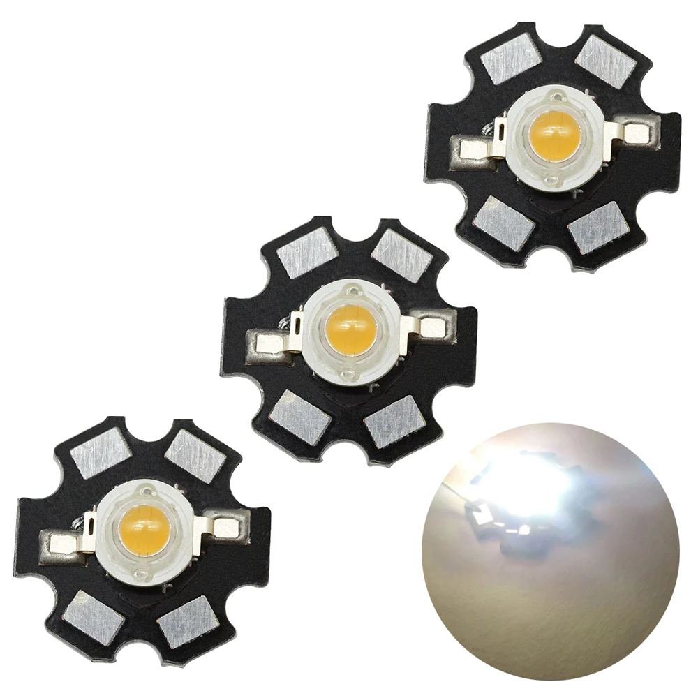50pc-1W-High-Power-Warm-White-Light-With-20mm-Star-PCB-Emitter-LED-4 ...