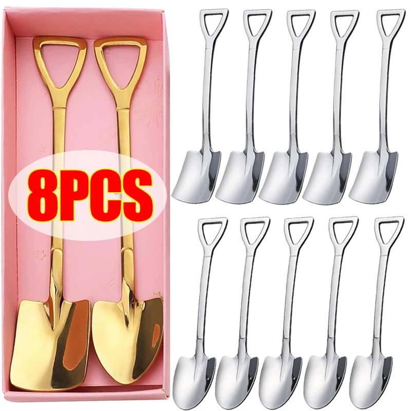 Stainless-Steel-Watermelon-Spoons-Shovel-Shape-Coffee-Stirring-Spoons ...