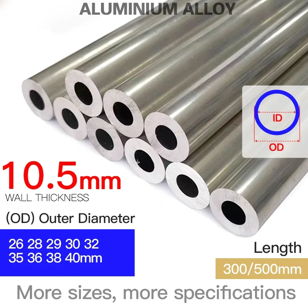 Aluminium-Pipe-10-5mm-Thickness-26-40mm-OD-Straight-300mm-500mm-Long ...