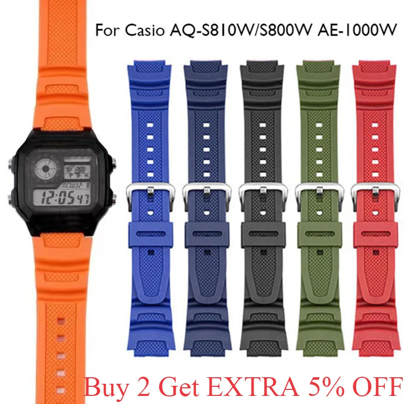 Watch Strap 18mm for CASIO AE1200 / 1300 / 1000 W-219 Replacement ...