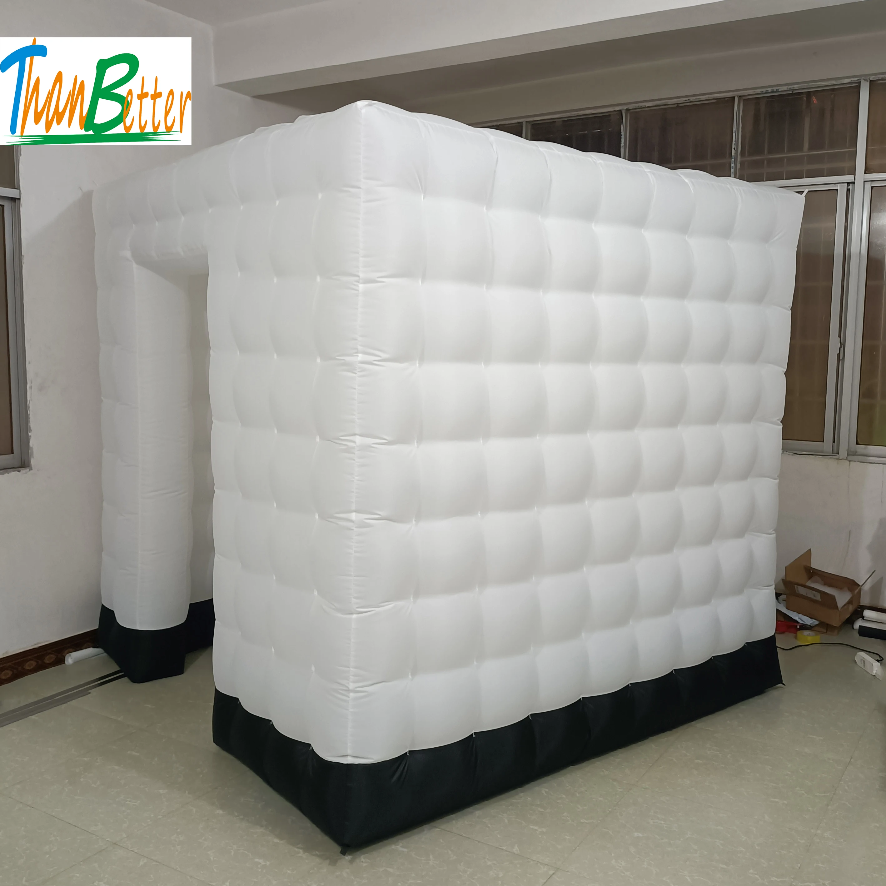 Carpa de cubo inflable rectangular, cabina de fotos LED multicolor ...