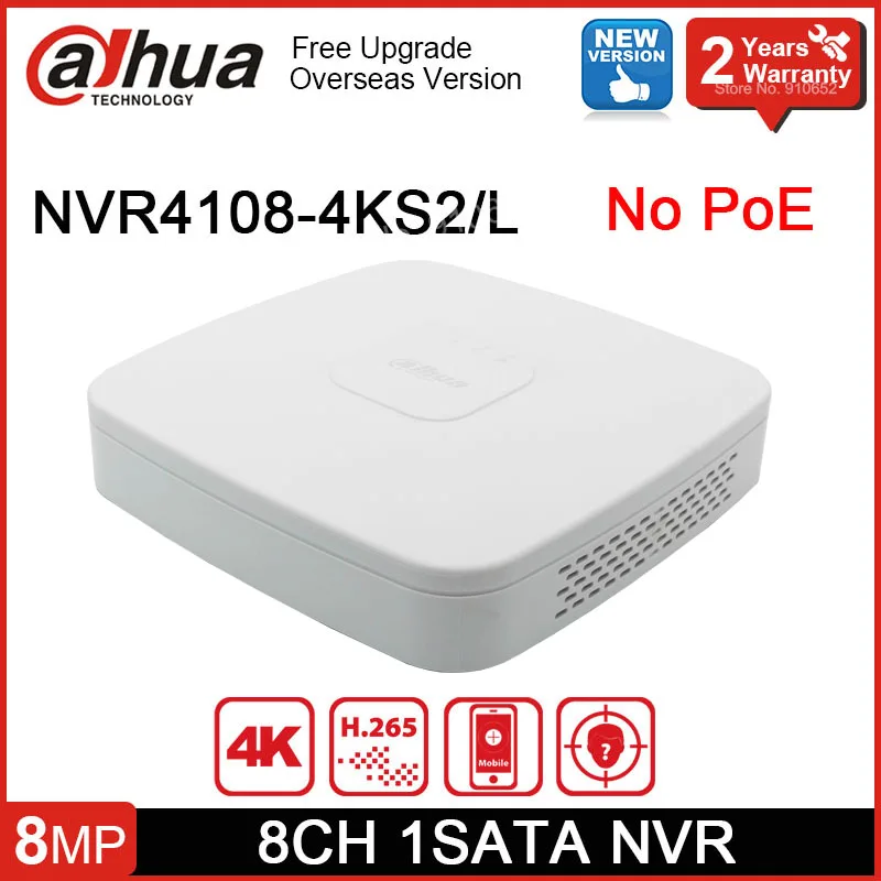 Dahua Mini grabador de vídeo en red, 8 canales, 4K, NVR, 8MP, NVR4108 ...