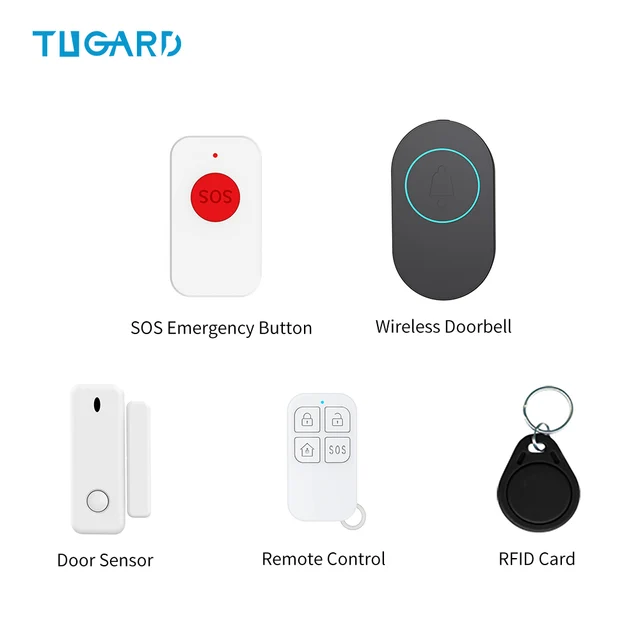 Wireless Doorbell SOS Button Door Sensor Remote Control for Security ...