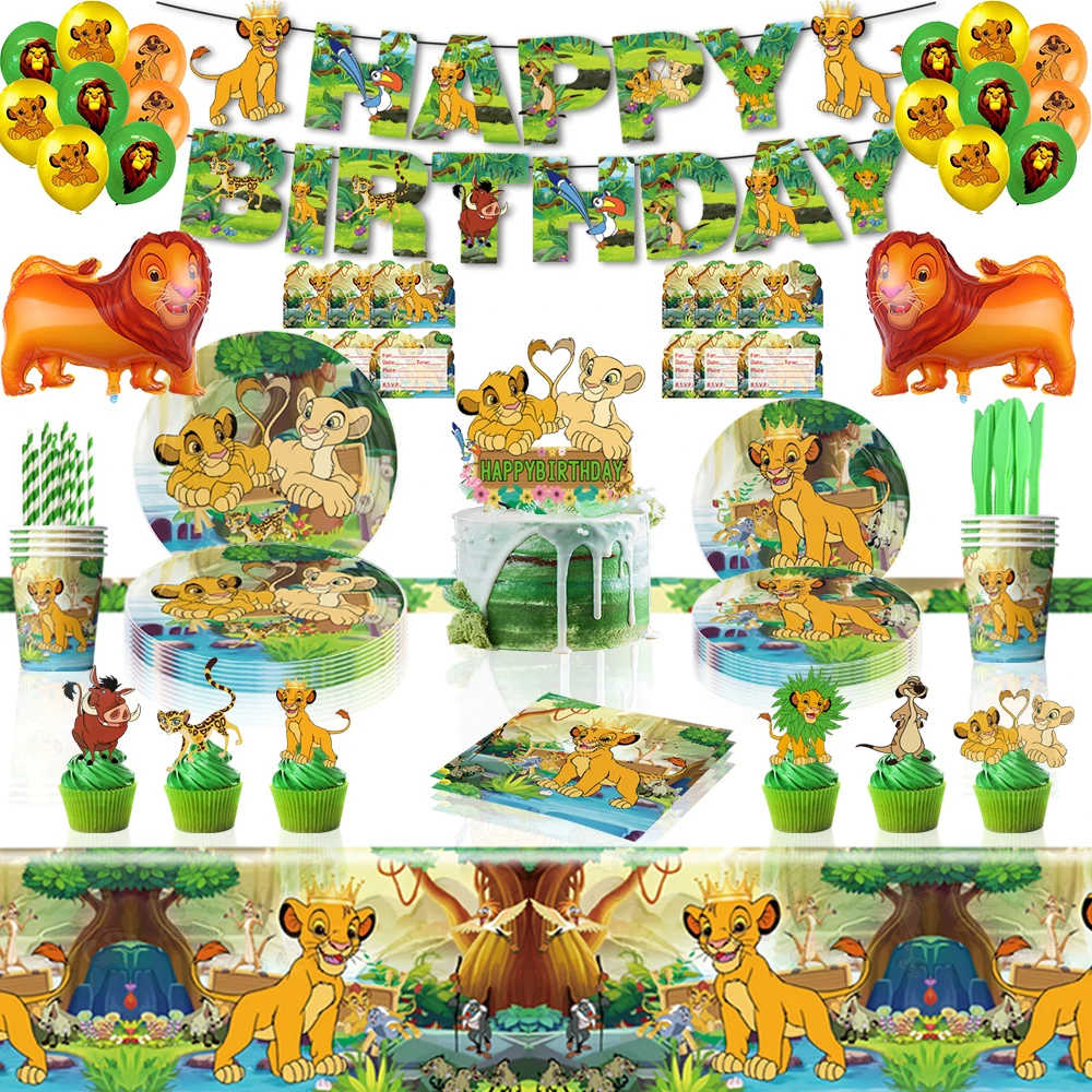 The-Lion-King-Simba-Birthday-Party-Decorations-Paper-Cup-Plate-Balloon ...