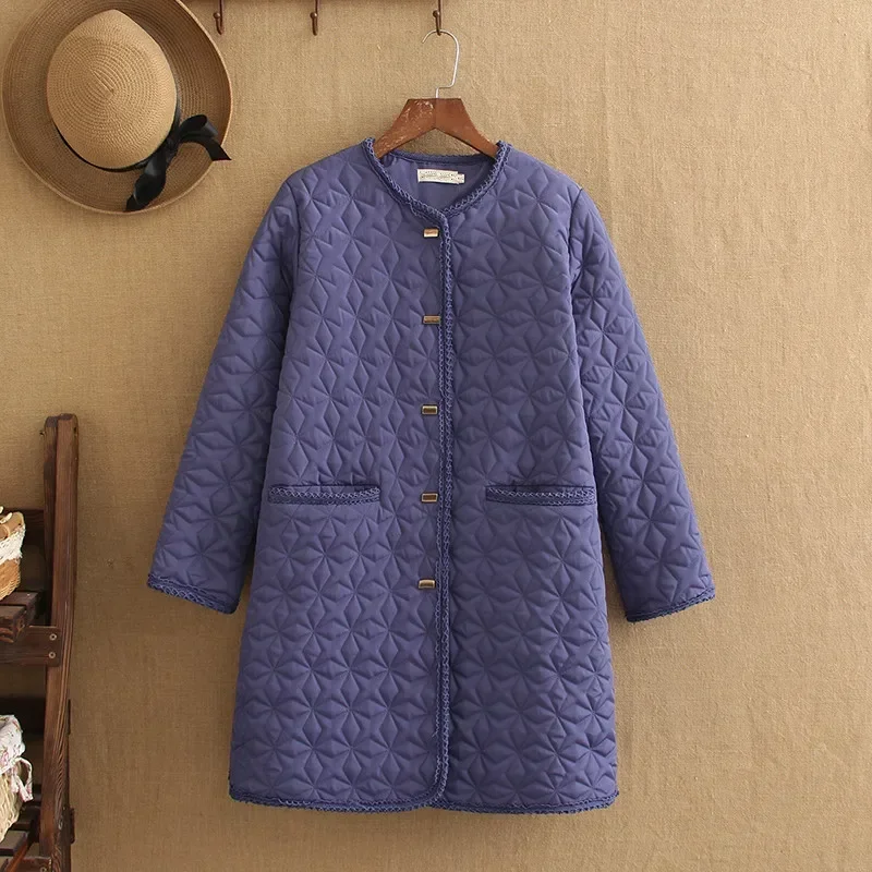 Autumn/Winter Mid Length Coat Women's Fashion Pocket Single Row Square ...