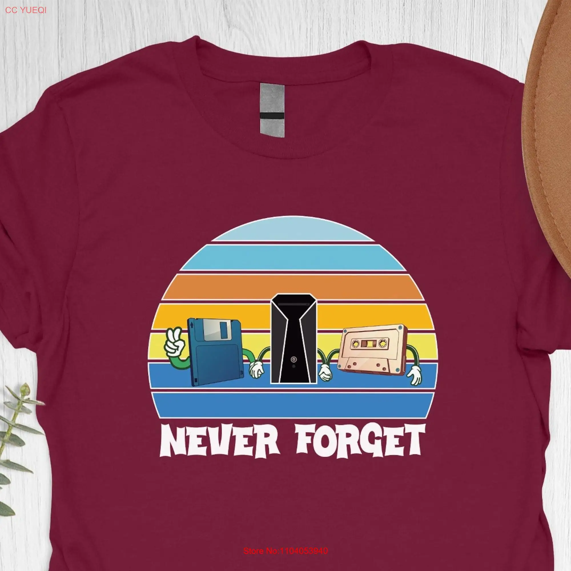 Never-Forget-T-shirt-Floppy-Disk-Tape-Geek-SweaT-Vintage-Cassette-Techy ...