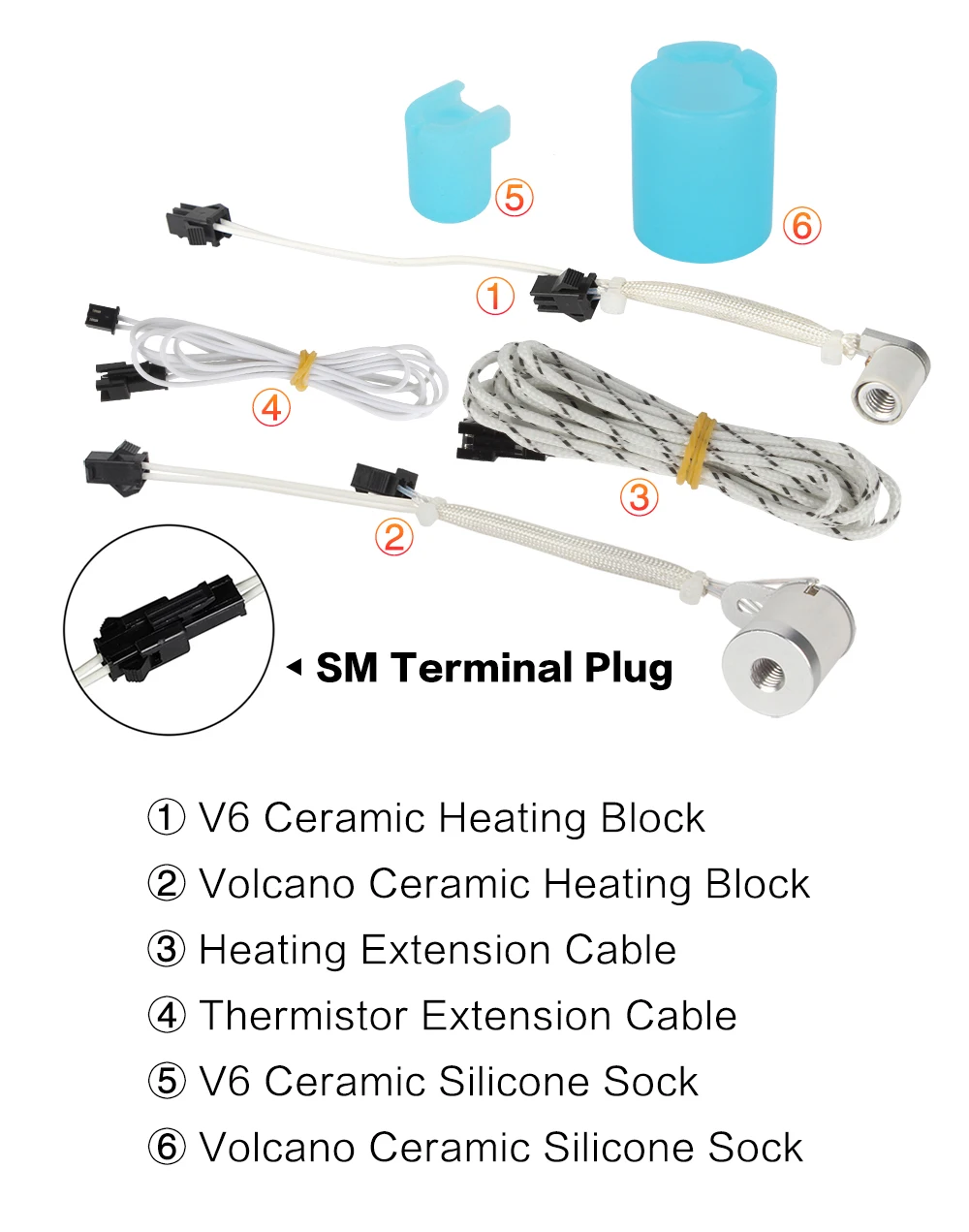 CH-C V6 Volcano 24V 60W Extrudeuse Hotend Tech Kit de chauffage de ...