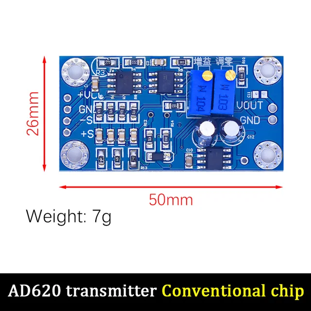 official AD620 Signal Amplifier Adjustable AD620 transmitter Millivolt ...