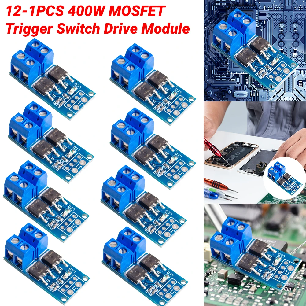 12-1pcs-MOSFET-Trigger-Switch-Drive-Module-400W-PWM-Adjustment ...