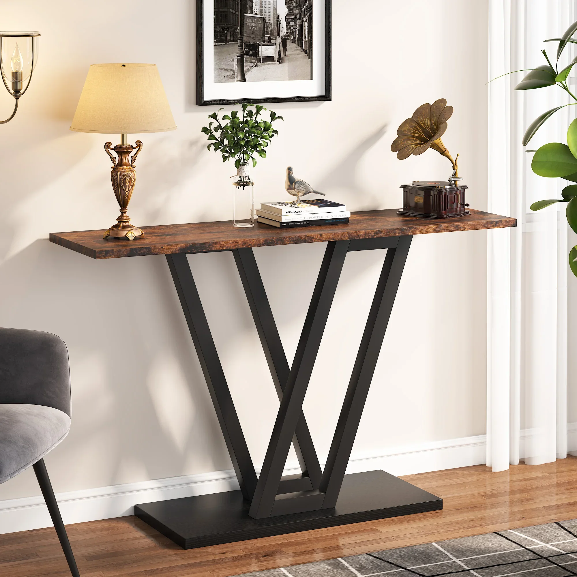 Tribesigns-Console-Tables-Industrial-Entryway-Hallway-Table-Drop ...