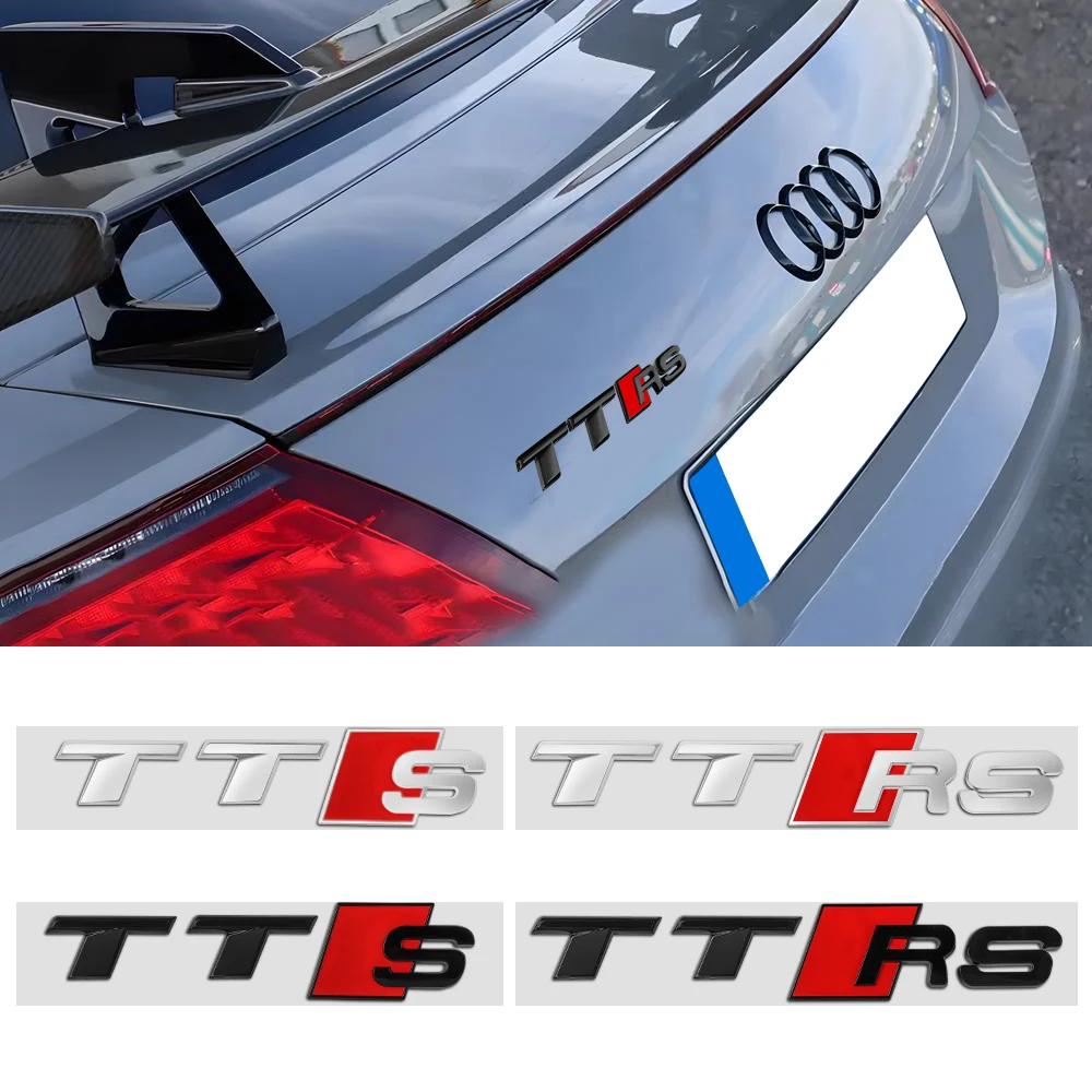 3D ABS TTS TTRSエンブレム 車体リアトランクステッカー装飾デカールアクセサリー アウディ S TT RS Sline A3 A4 ...