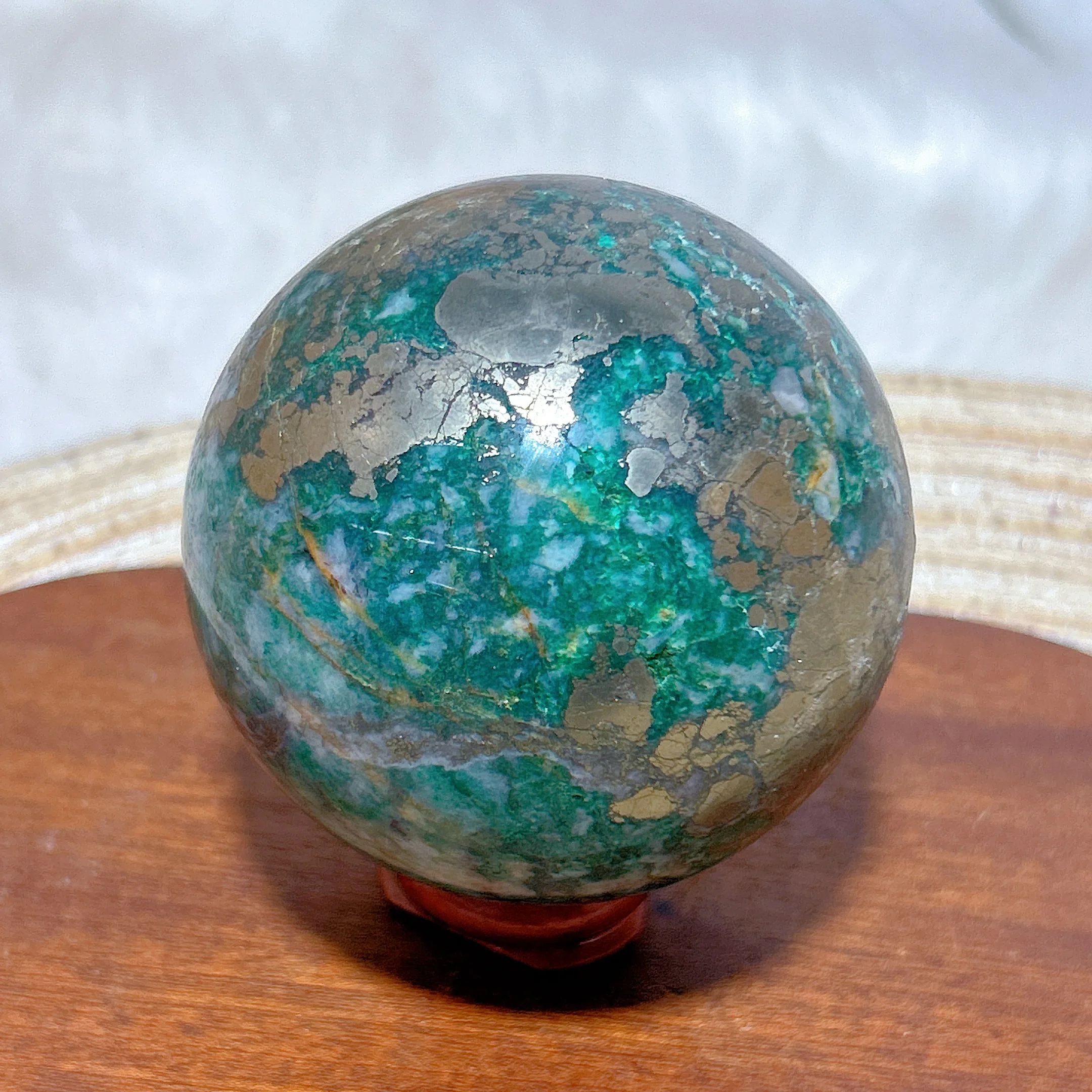 Dioptase Pyrite Sphere Healing Natural Crystal Polished Balls Reiki ...
