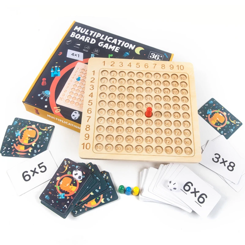 Wooden Montessori Multiplication Board Game Kids Learning Educational ...