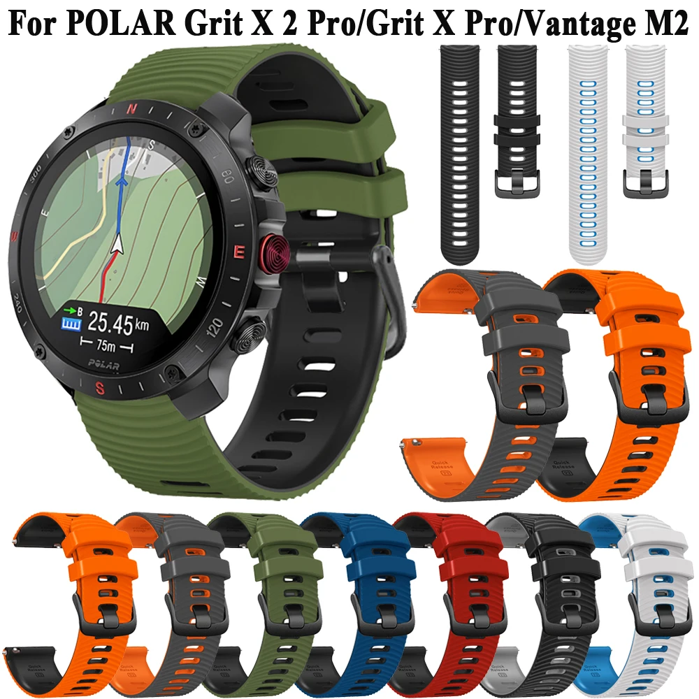 22mm-Soft-Silicone-Strap-For-POLAR-Grit-X2-Pro-Titan-Watch-Band ...