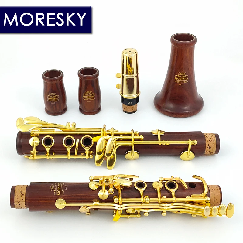 MORESKY Professional Clarinet Rosewood BB Key Mopane Sib Klarnet M17 ...