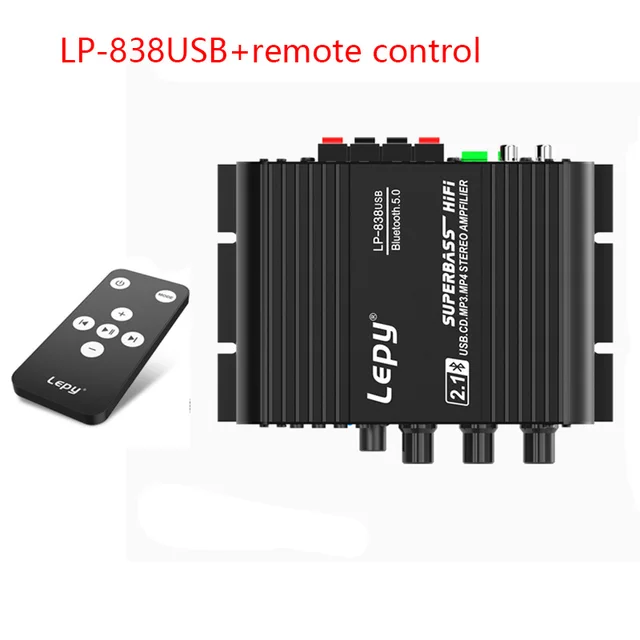 LEPY LP-838USB 블루투스 5.0 앰프 2.1 3 채널 슈퍼 저음 지원 USB 무손실 음악 재생 원격 제어