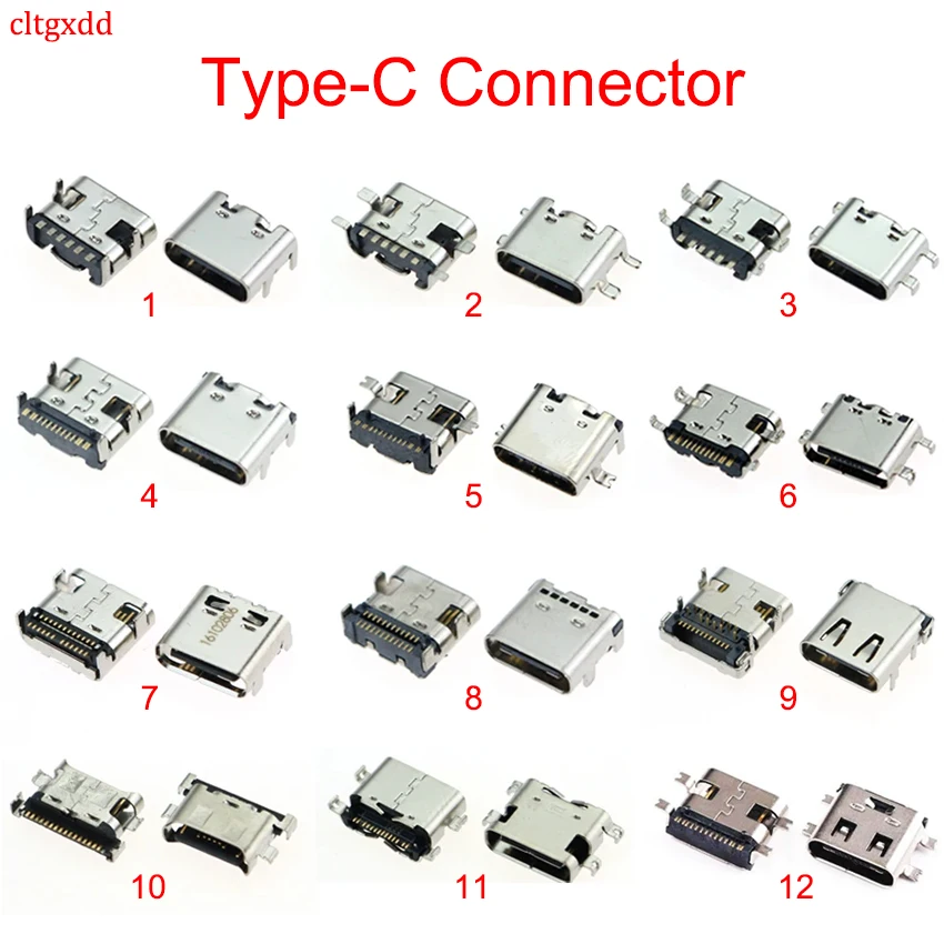 Conector-USB-3-1-hembra-tipo-C-6-12-y-24-Pines-para-Huawei-Samsung ...
