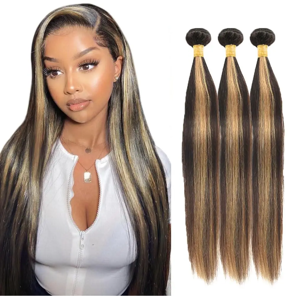 Highlight-Straight-P4-27-Human-Hair-100-Unprocessed-Virgin-Hair-Weave ...