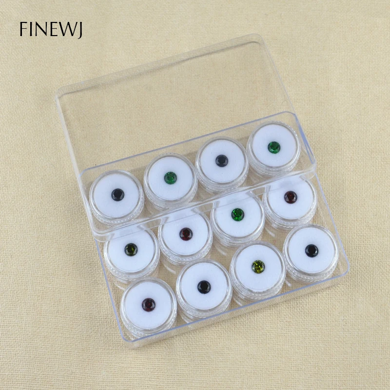 Transparent-Round-Gemstone-Display-Collection-Storage-Box-Jewelry-Gems ...