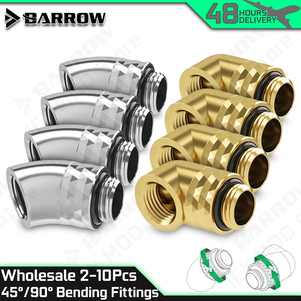 Wholesale 2-10pcs 45/90 Degree Turning Fittings Barrow Drilled G1/4 ...