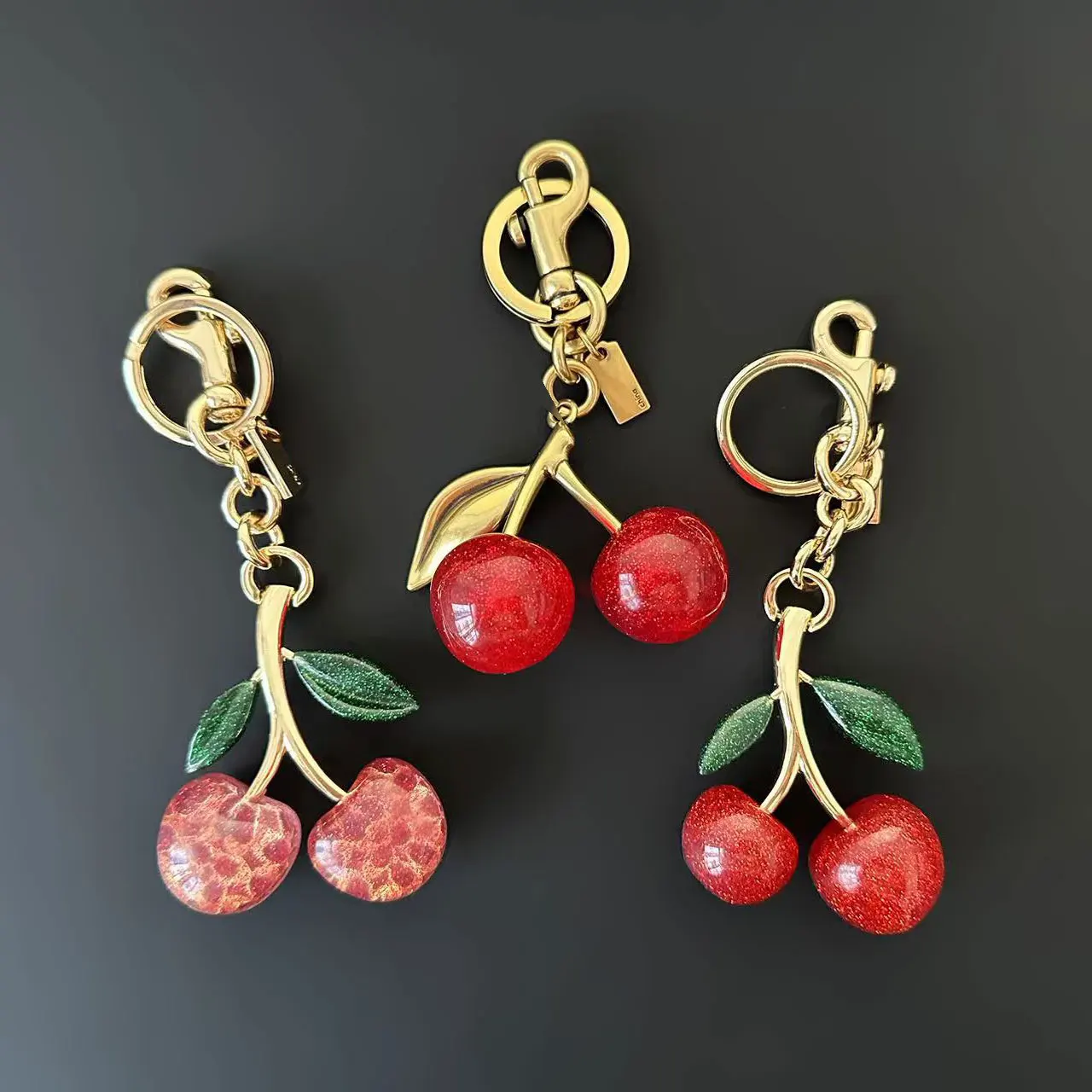 cherry-keychain-bag-charm-decoration-accessory-Pink-Green-High-Quality ...