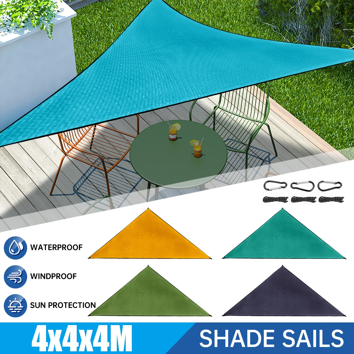 4x4x3m-Waterproof-UV-Sunshade-Canopy-Sun-Shade-Sails-Net-Cover-Triangle ...