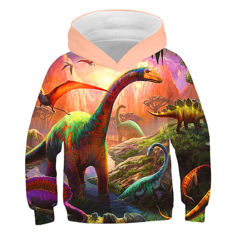 New 3d Printed Dinosaur Boy Hoodie Fall Outer Jacket Kids Animal Hooded Sweatshirt Clothes Kids ...