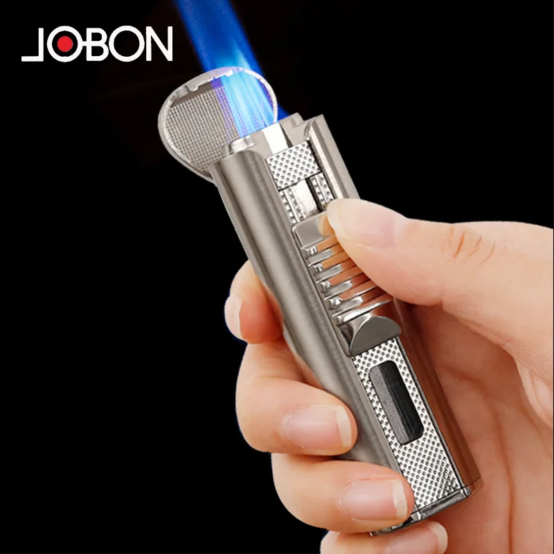 JOBON-Metal-Inflatable-Lighter-Windproof-Three-Straight-Flush-Blue ...
