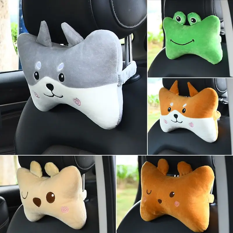 New-Cartoon-Headrest-Pillow-Cute-Headrest-Plush-Cartoon-Animal-Car ...