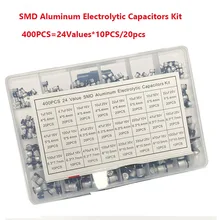400pcs 24value Smd 1uf~1000uf 6.3v-50v 24value Aluminum Electrolytic ...