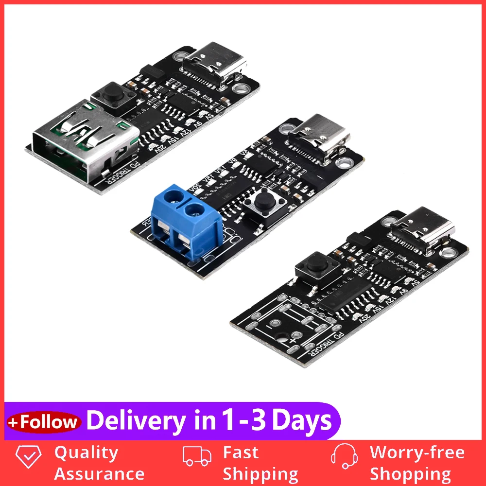 100W 5A USB Type-C QC Decoy Trigger Board 5V 9V 12V 15V 20V Output PD 2.0 3.0 Trigger Adapter ...