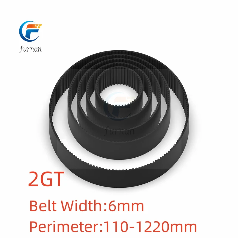 GT2 6mm Closed Loop Timing Belt Rubber 3D Printer Parts 110 160 200 280 ...