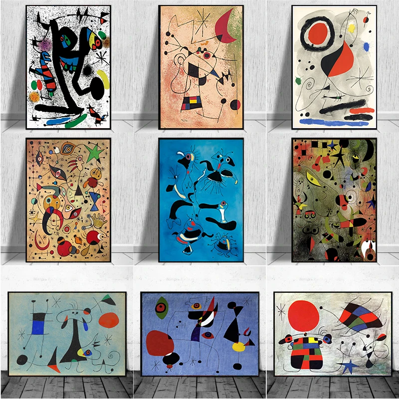 Modern Joan Miro Surrealism Art Posters and Prints Canvas Painting Wall ...