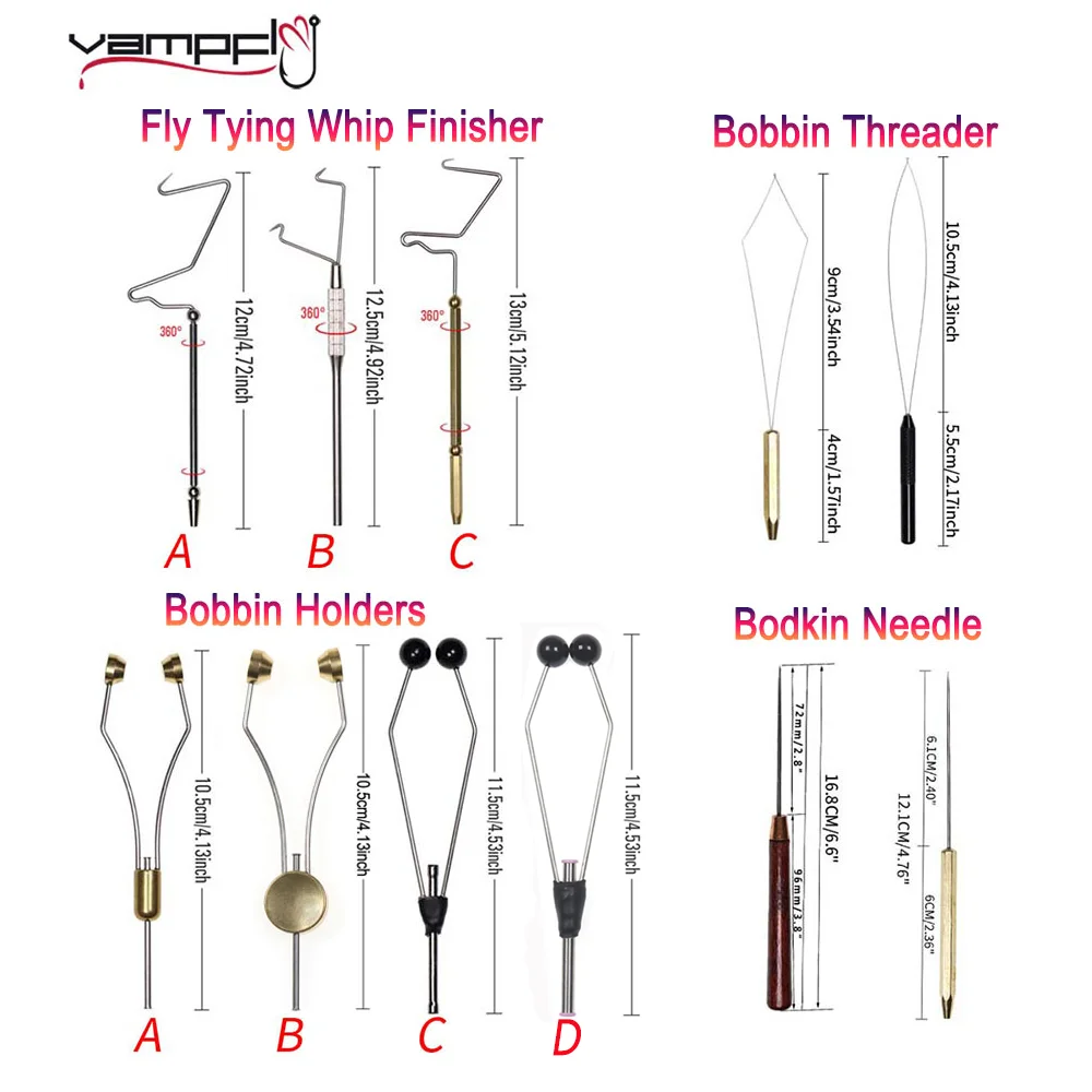 Vampfly 1PCS Fishing Fly Tying Whip Finisher Bobbin Holder Bobbin ...