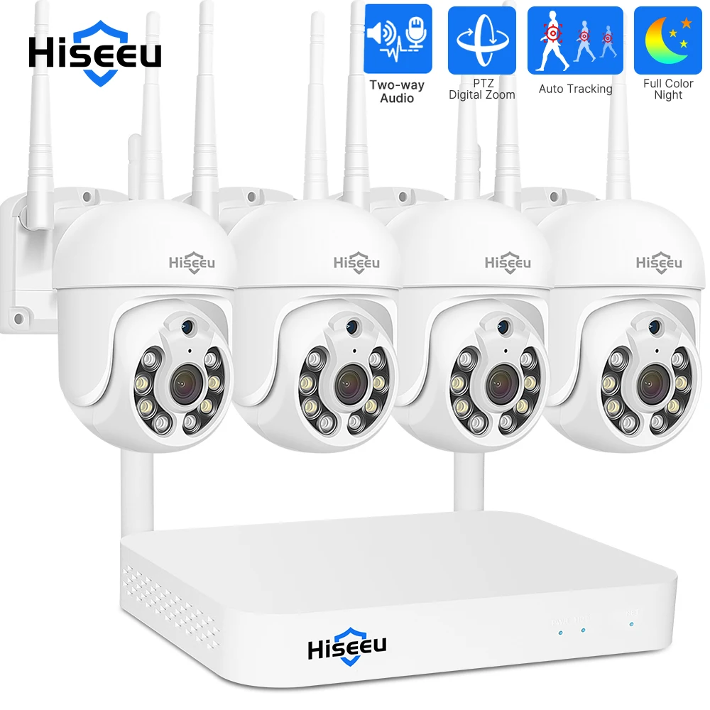 Hiseeu-5MP-WiFi-CCTV-PTZ-Camera-Security-System-Kit-10CH-NVR-Recorder ...