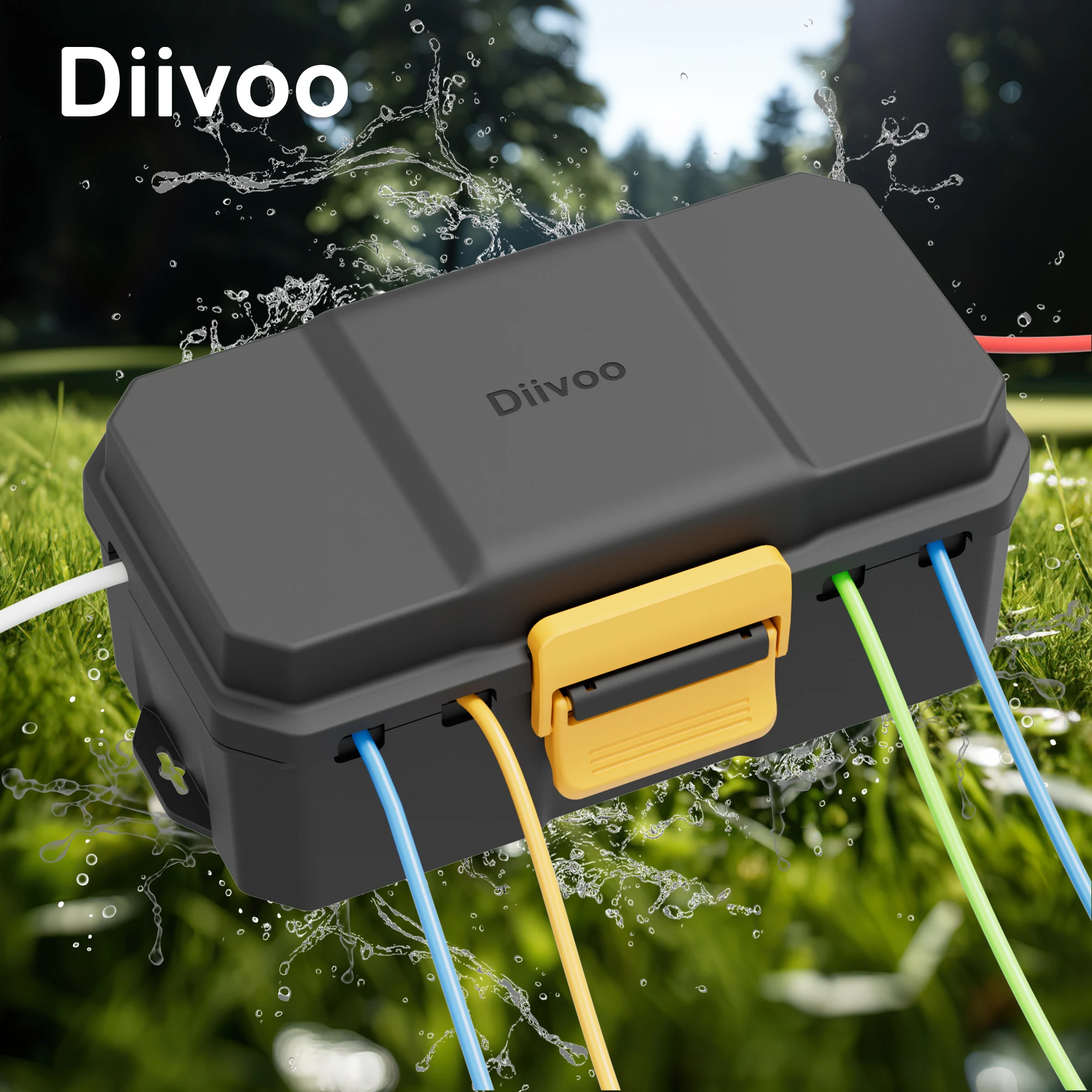Diivoo-Outdoor-Waterproof-Electrical-Box-Outside-6-Cable-Connection ...