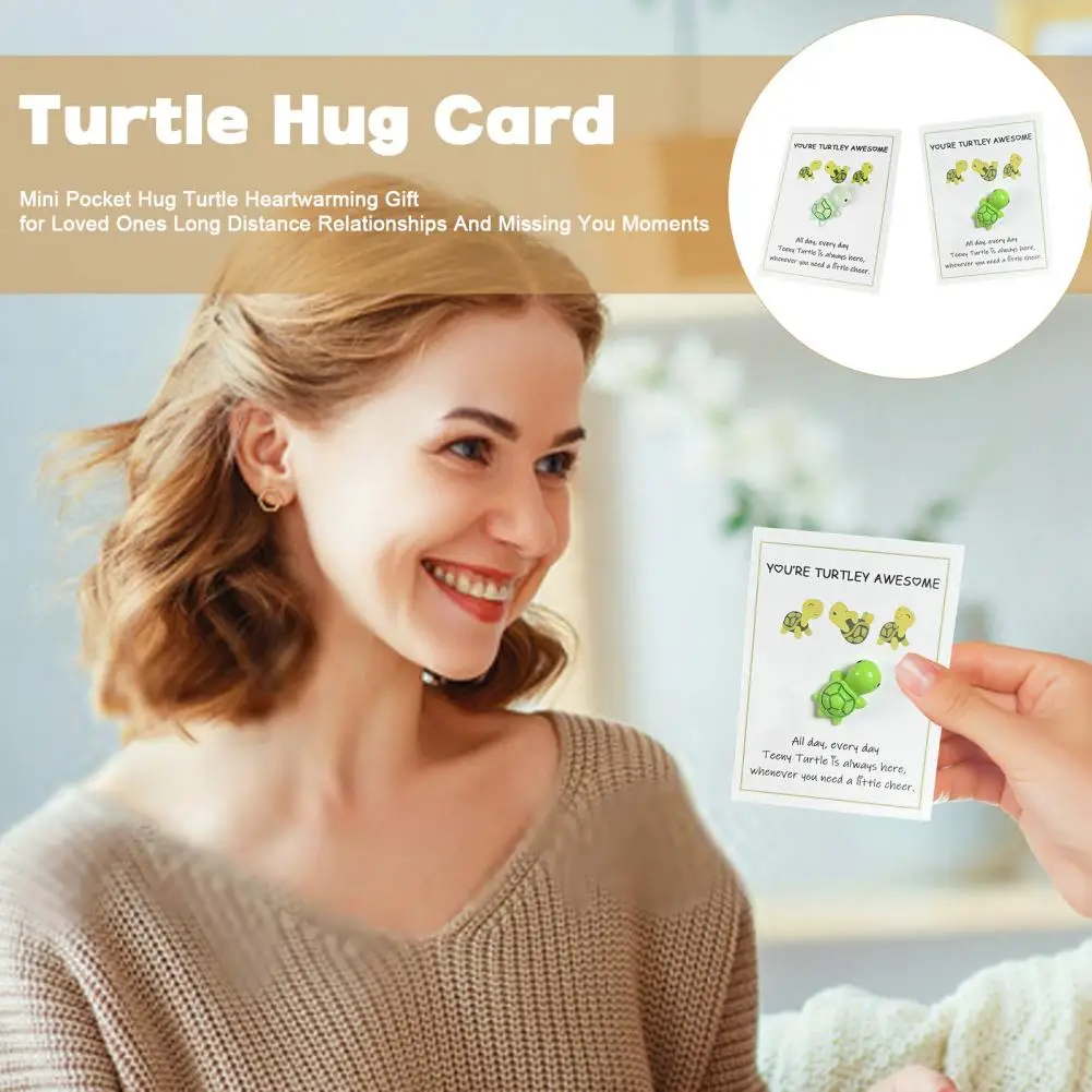 Pocket-Hug-Turtle-Decoration-with-Greeting-Card-Emotional-Support-Mini ...