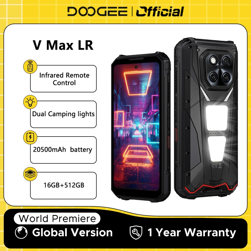World Premiere DOOGEE V Max LR Rugged Phone 5G Dual Camping Lights 6.78 ...