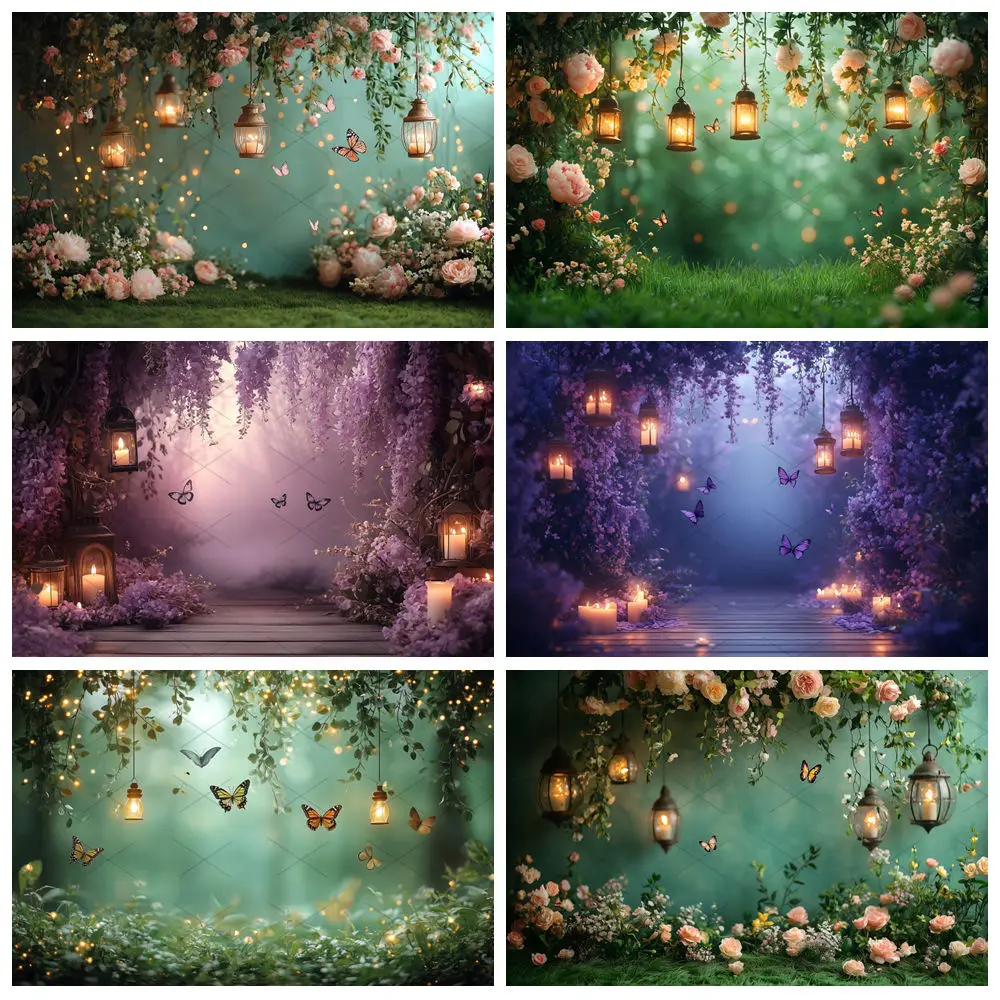 Fairy Garden Photography Background Dreamy Forest Butterfly Flowers ...
