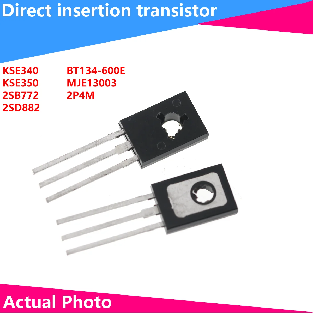 20PCS-transistor-DIP-KSE3400-KSD350-2SB772-2SD882-BT134-600E-MJE13003 ...